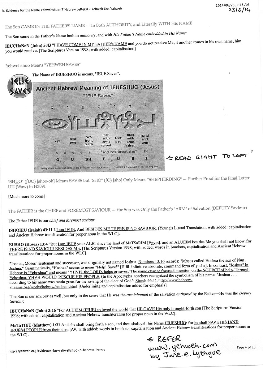 YHWH or IEUE? – Strengthening Remnant Roots